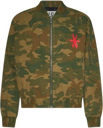 John Richmond Homme, Vestes, Multicolore, Taille: XL Blouson Aviateur Camouflage