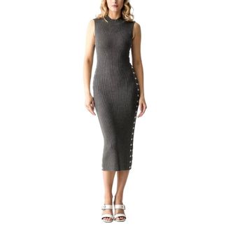 Karl Lagerfeld Femme, Robes, Gris, Taille: 40 FR Robe mi-longue en maille B3W13041