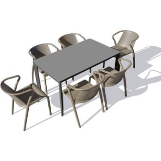 Ezpeleta Meet - Ensemble repas de jardin 6 places en aluminium laqu&eacute; Ezpeleta