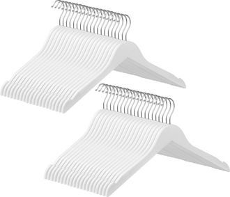 Songmics Kleiderb&uuml;gel, 40er Set, Kleiderb&uuml;gel Holz, aus Massivholz, Holzb&uuml;gel mit Einkerbungen, Jackenb&uuml;gel, um 360&deg; drehbarer Haken, rutschfest, 44 cm lang, w