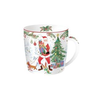 Easy Life Tasse 35 cl aus Porzellan in Metalldose Joyful Santa