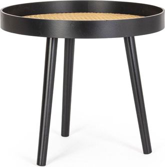 BIZZOTTO Bizzotto - Table basse ronde 50x50x45 cm noir et rotin naturel - wiblo