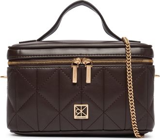Calvin Klein Handtasche Calvin Klein Quilted Beauty Case On Chain LV04F1123G Dunkelbraun