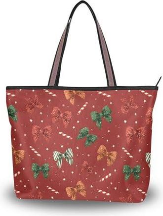 Alaza Grand sac fourre-tout, sac à bandoulière pour femme, sac à main décontracté, sac à main décontracté, sac de courses avec poches zippées, L, Bow A23926