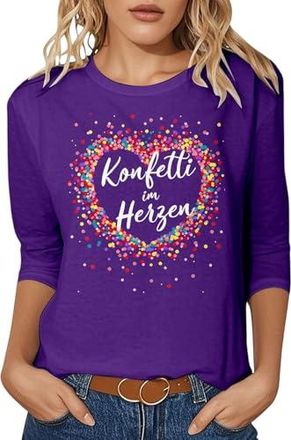 Generic T-shirt &agrave; manches longues basique pour femme - D&eacute;contract&eacute; - Col rond - Doux et confortable - Manches longues - Haut ample - Motif floral - Tunique - 