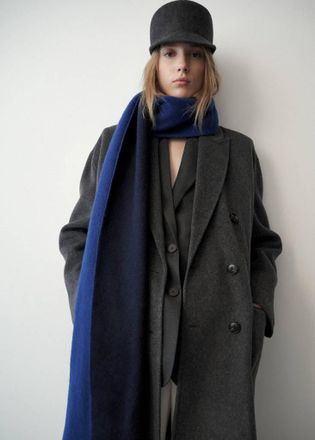 Mango &Eacute;charpe r&eacute;versible 100 % laine bleu - Femme - Taille unique - MANGO