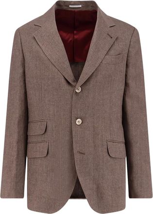 Brunello Cucinelli Homme, Costumes, Brun, Taille: M Blazer en lin