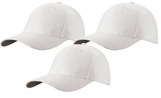 morefaz Set 3X Herren Baseballkappe Cap Verstellbarer Riemen Baseball M&uuml;tze (DE/NL/SE/PL, Alphanumerisch, M, XL, White)