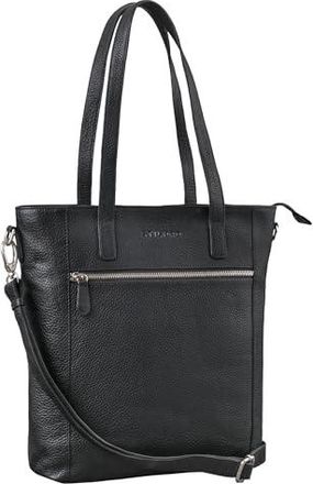STILORD Layla Sacoche Femme Bandoulière Cuir - Grand Sac à Main et à Bandoulière Shopper Bag, Couleur:noir