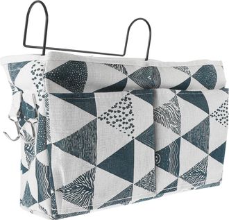 DOITOOL Hängender Wandkorb Aufbewahrungskorb Bettorganizer Für Schlafzimmer Badezimmer Multifunktionaler Wandhalter Für Bücher Tablet Snacks Blau Dreieck