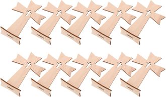 Artibetter 10st&uuml;cke Holz Kreuz Stehend F&uuml;r Tischaltar Christliche Dekoration Aus Holz F&uuml;r Kirche Zuhause Gebetsraum Kompaktes Religi&ouml;ses Symbol F&uuml;r Altar Und Fei
