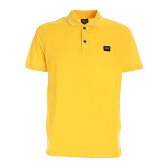 Paul & Shark Homme, Tops, Jaune, Taille: L Polo en piqu&eacute; de coton avec badge embl&eacute;matique