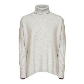 Blanca Vita Rippstrick-Rollkragenpullover - - Knitwear - Damen - Beige - M