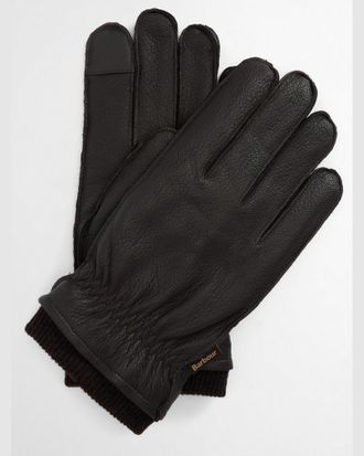 Barbour Lederhandschuhe mit softem Wollfutter in