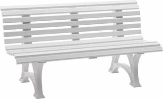 Blome 3er-Bank Helgoland 150 cm wei&szlig; Vollkunststoff