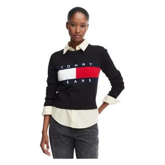 Tommy Jeans Damen, Strickwaren, Schwarzk, XLGr&ouml;&szlig;e