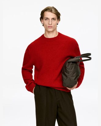 Arket Wollpullover Mit Rundhalsausschnitt -Rot