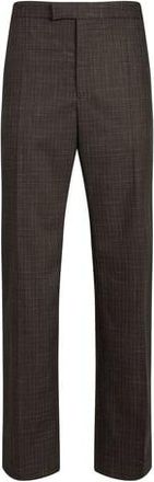 Lacoste Pantalon &agrave; carreaux en coton et laine m&eacute;lang&eacute;s