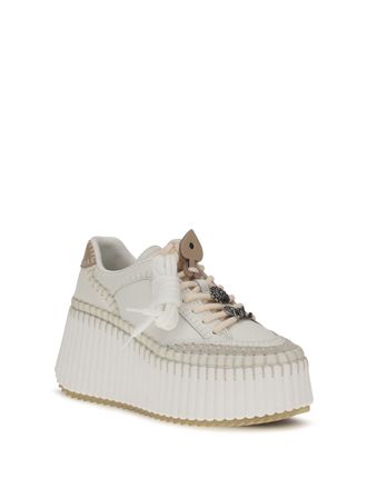 Chlo&eacute; Nama Platform Sneaker - White