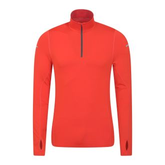 Mountain Warehouse Mens Vault Recycled Half Zip Langarm-Top (Orange)