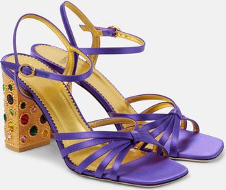 Valentino Garavani Sandalen Preshoes 90 aus Satin mit Kristallen