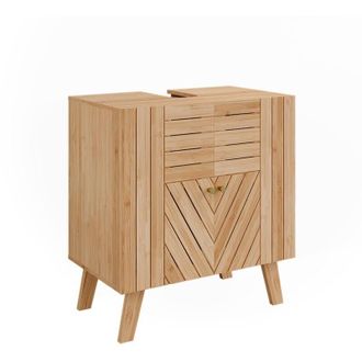 Vicco Meuble sous lavabo Lucie, Bambou, 60x65cm avec 2 portes