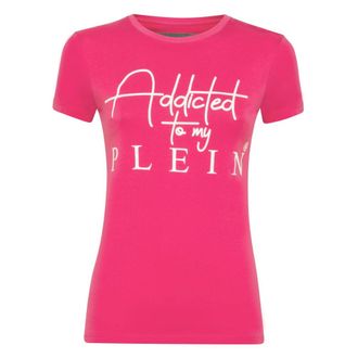 Philipp Plein T-Shirt Rundhals Statement - - Tops - Damen - Rosa - M