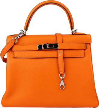 Herm&egrave;s Crossbody Bags - Hermes Orange Swift Leather Kelly 28 Handbag - Gr. unisize - in Orange - f&uuml;r Damen