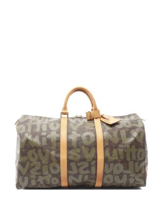 Louis Vuitton sac Keepall 50 Boston Graffiti monogrammé (2001) - Marron