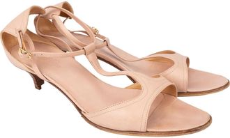 Herm&egrave;s Ring - Hermes Pink Leather String Sandals (36,5) - Gr. ONE SIZE - in Rot - f&uuml;r Damen