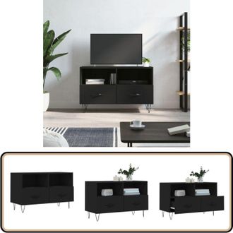 vidaXL Vidaxl - Meuble tv Noir 80x36x50 cm Bois dingénierie - Meubles Tv - Meuble Téléviseur - Rangement Tv - Meuble Media - Meuble Audiovisuel
