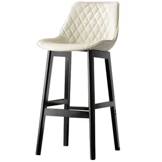 Generic Barhocker, Barst&uuml;hle mit R&uuml;ckenlehne, Holzbeinen und Fu&szlig;st&uuml;tze, K&uuml;cheninsel-Esszimmerstuhl aus PU-Leder, gepolsterter Tresenhocker, 136 kg