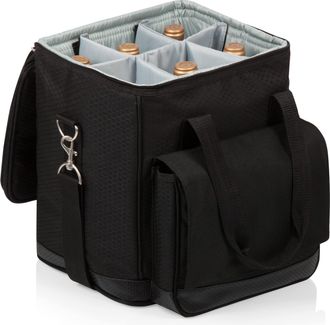 Picnic Time Legacy - a Brand Cellar Weintragetasche, f&uuml;r 6 Flaschen, Schwarz mit grauen Akzenten