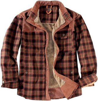 Generic Veste l&eacute;g&egrave;re en flanelle pour homme, chemise d&eacute;contract&eacute;e &agrave; manches longues boutonn&eacute;e, manteaux chauds doubl&eacute;s, chemise en flanelle en velours c&ocirc;tel&eacute; 