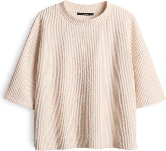 someday Damen Kurzarmshirt | Boxy Shirt KEVELUNA Detail Loose in 3D Streifen Optik Natural Glaze, 40