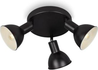 Briloner Leuchten - Retro Deckenlampe, 3-flammige Retro Deckenleuchte, Deckenspot E14, Verstellbar, Schwarz-Weiß, 190 x 140 mm, 2674-035, Schwarz/Weiß