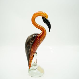 Cristalica Glasfigur Storch H&ouml;he ca. 30cm Bunt Handarbeit