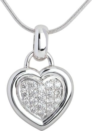 Edenly Anhänger gerahmtes Herz in Weissgold - 0.41 Karat - 18 Diamanten