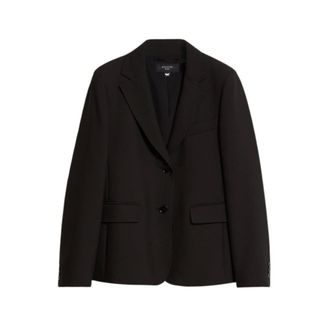 Max Mara Femme, Vestes, Noir, Taille: 30 FR Blazer monopetto in doppia tela di viscosa stretch