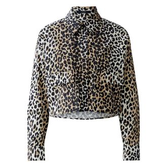 Oui Femme, Blouses et Chemises, Multicolore, Taille: 40 FR Chemisier en Coton Imprim&eacute; L&eacute;opard