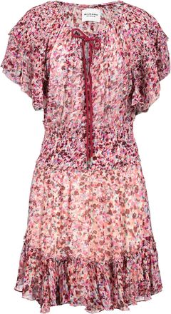 Isabel Marant Robe Florise Imprim&eacute; Framboise &Eacute;cru