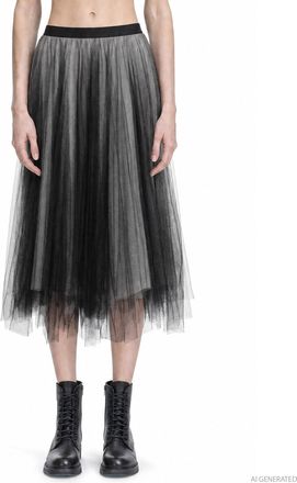 Marc Le Bihan Two-Tone Tulle Midi Skirt