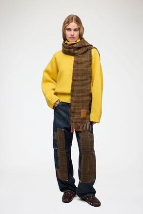 Ganni &Eacute;charpe en laine &agrave; mini-carreaux Multicolore - Pour Femme