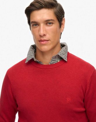 Superdry Essentials - Pull en coton - Rouge carmin chin&eacute;