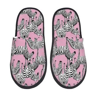 Generic Pantoufles En Feutre Z&egrave;bre Violet Mignon Peluche Pantoufles En Coton Cozy Chaussons DInt&eacute;rieur Pour Invit&eacute; H&ocirc;tel Homme M