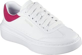 Skechers Femme Cordova Classic Best Behavior Basket, White Duraleather/Fuschia Trim, 38 EU