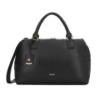 Kazar Schwarze Lederhandtasche mit Schl&uuml;sselring und abnehmbarem Riemen - - Bags - Damen - Schwarzk - ONE SIZE