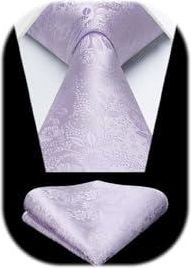 Hisdern ensemble de cravates florales violettes pour hommes ensemble de cravate et pochette de costume pour fête de mariage ensemble de cravates formelles daf