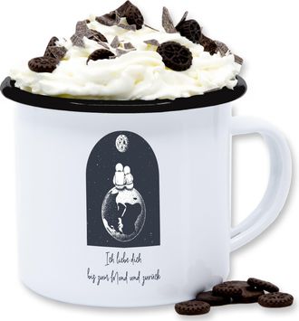 Shirtracer Emaille Tasse Blechtasse - Tassen - Ich liebe dich bis zum Mond und zur&uuml;ck I Paar Geschenke Jahrestag Geschenk f&uuml;r ihn P&auml;rchen Geschenke Valentinstag 