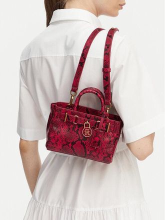 Tommy Hilfiger Handtasche American Icon Micro Tote Snake AW0AW18820 Rot